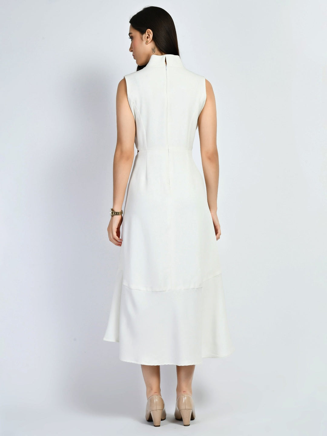 Exude Vivacity Cut-out Maxi Dress (White)